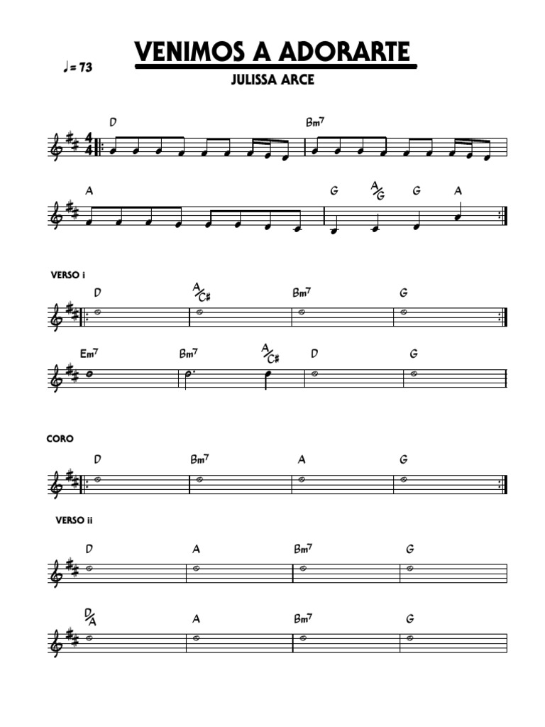 VENIMOS A ADORARTE - Partitura Completa | PDF