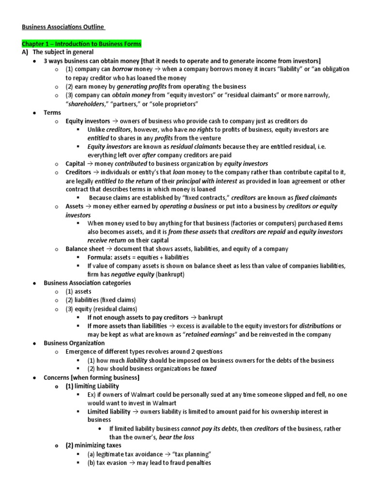 Business Forms & Taxation Guide | PDF | Law Of Agency | Equity (Finance)