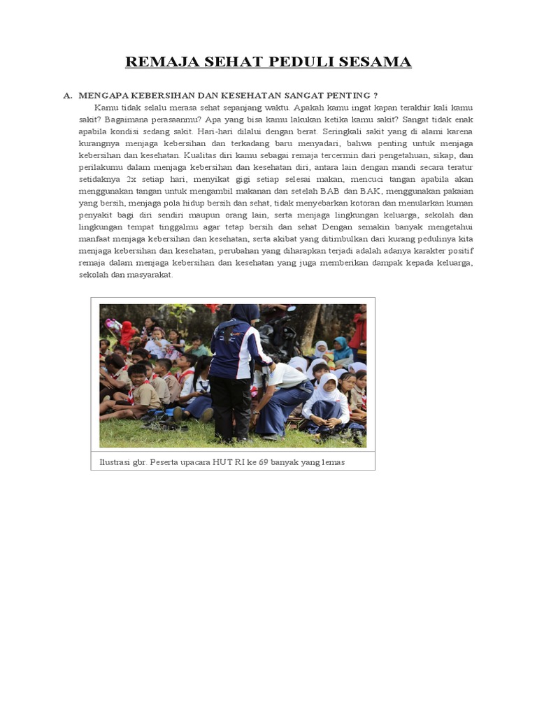 Remaja Sehat Peduli Sesama | PDF