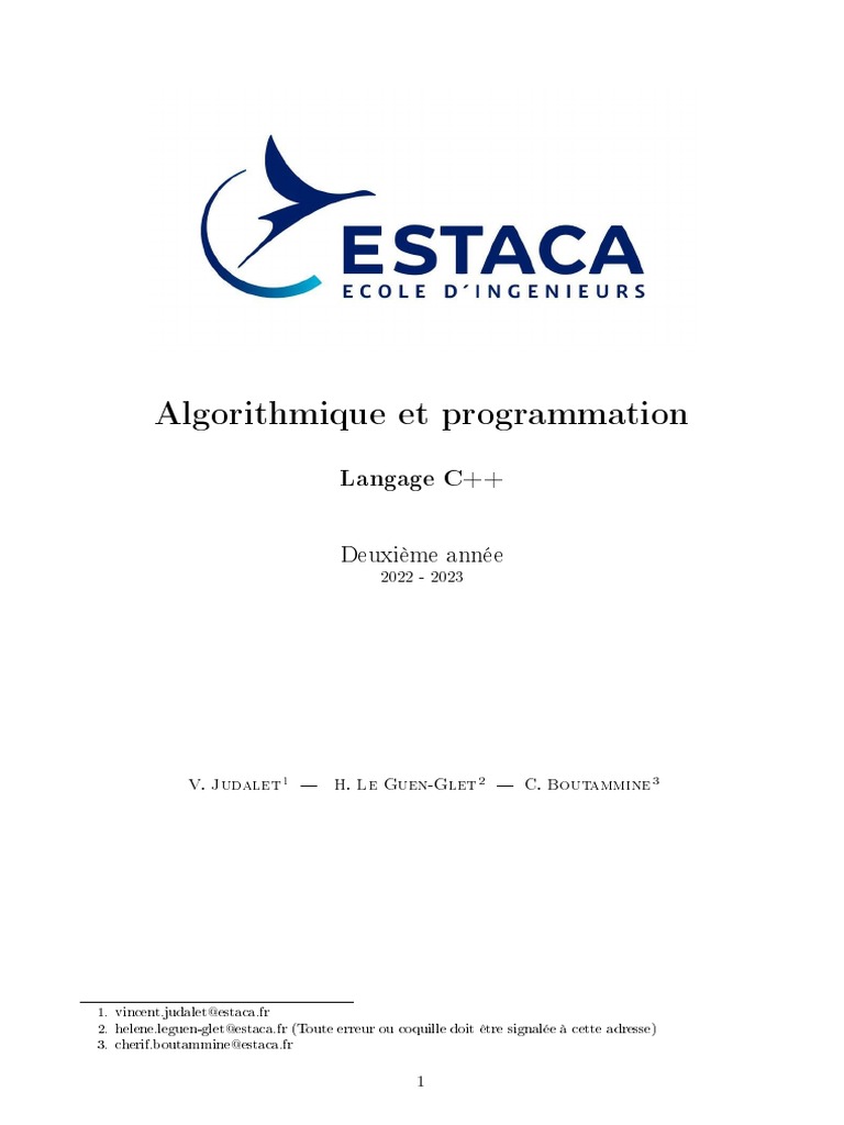 Poly C++2A | PDF | Pointeur (programmation) | Variable (informatique)