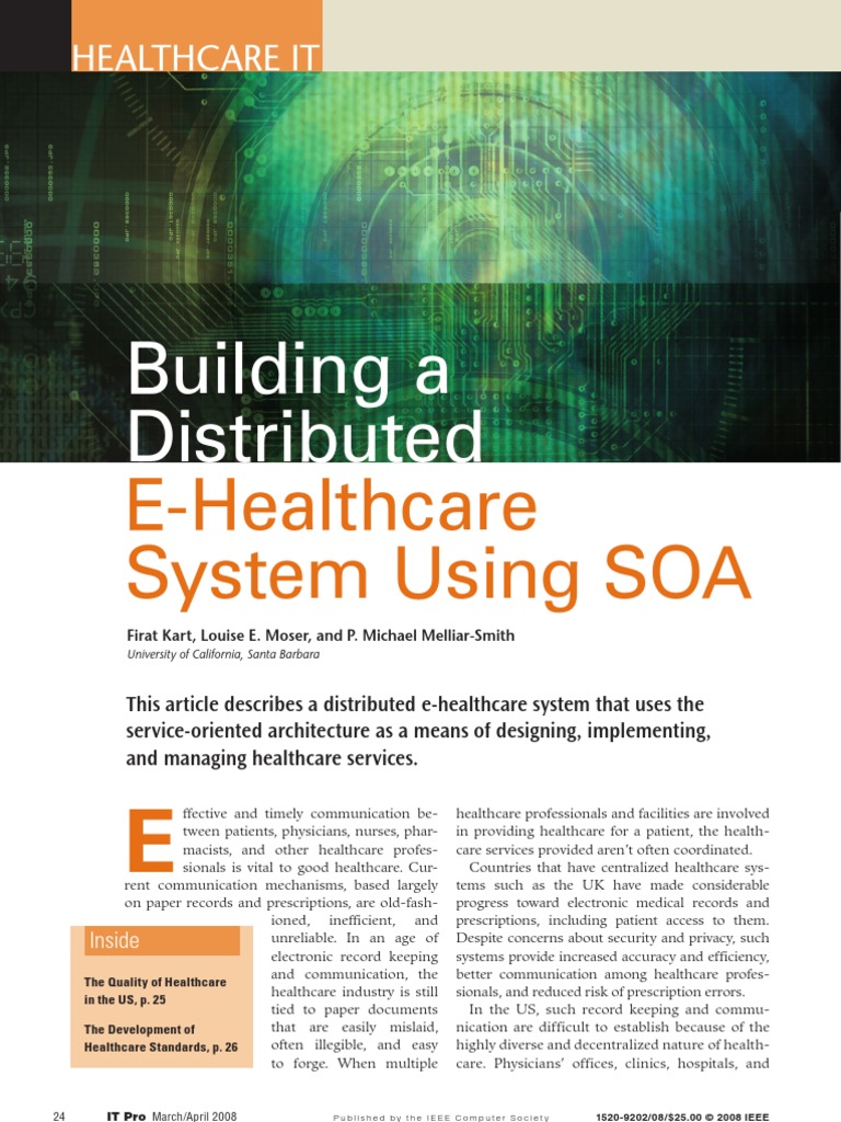 Building A Distributed: E-Healthcare System Using SOA | PDF | Medical Prescription | Pharmacy