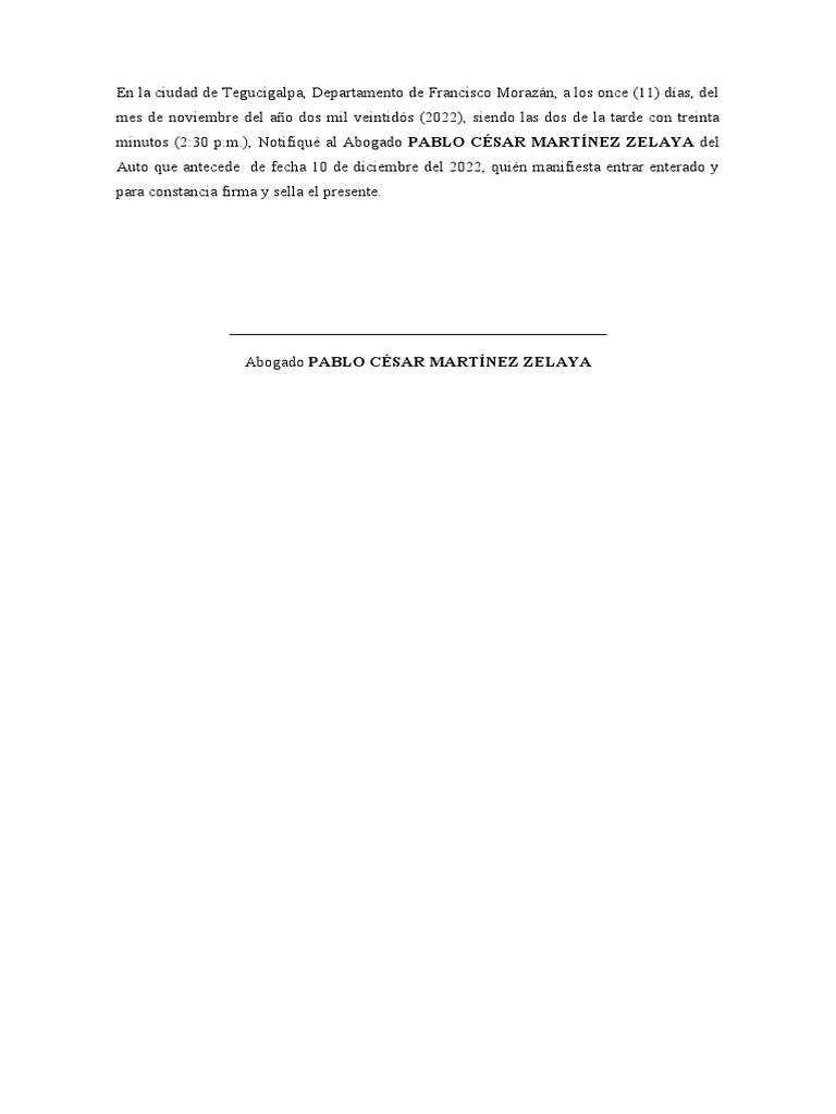 Notificación de La Demanda | PDF