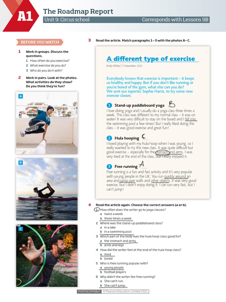 RM A1 Video Worksheets U9 | PDF