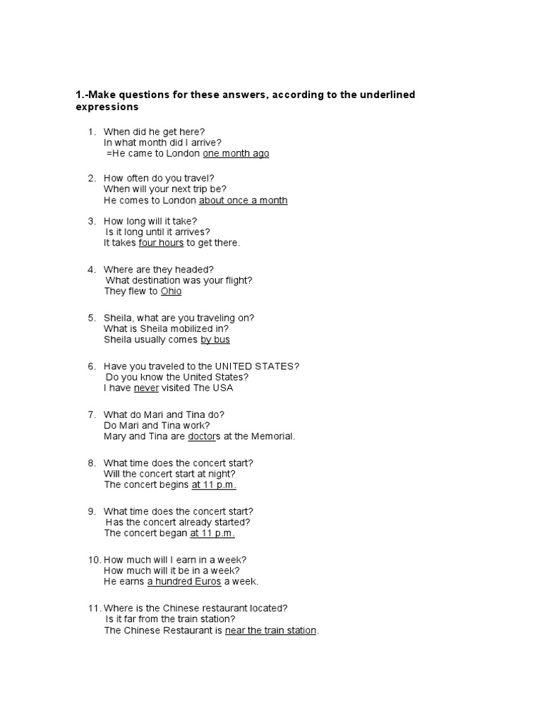 Question Formation Practice Guide | PDF