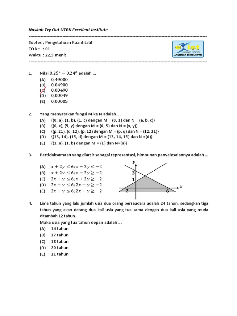 002 TO 01 UTBK 2023 Pengetahuan Kuantitatif | PDF