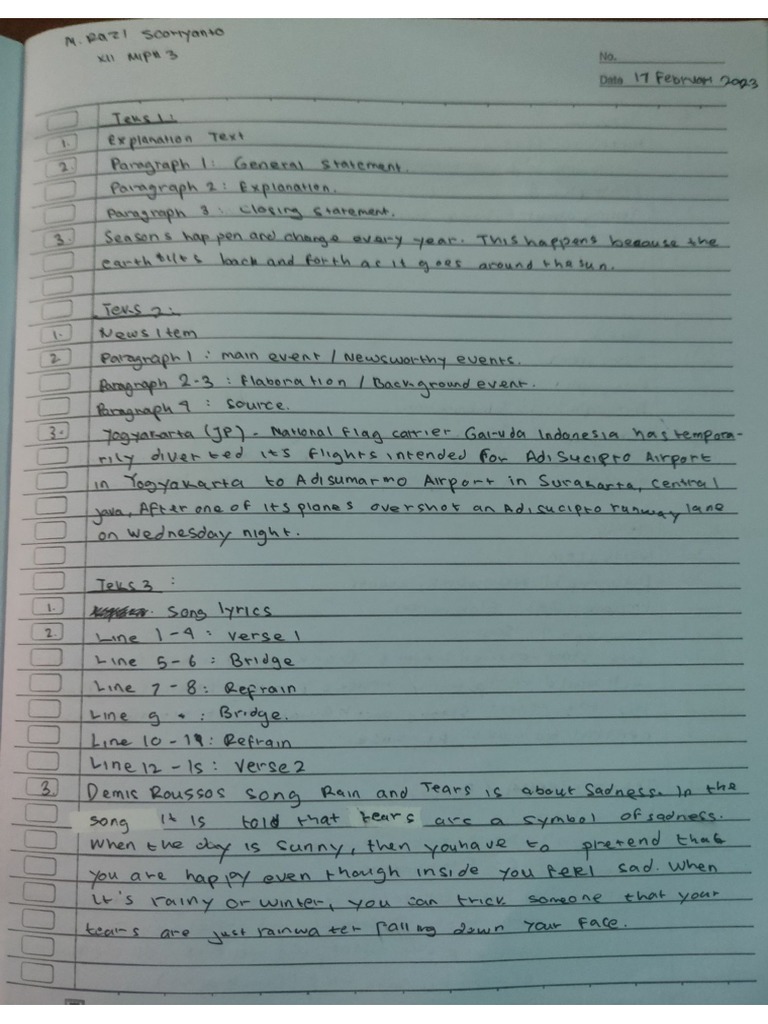 The English Text Exercise M.razi.S XII IPA 3 | PDF