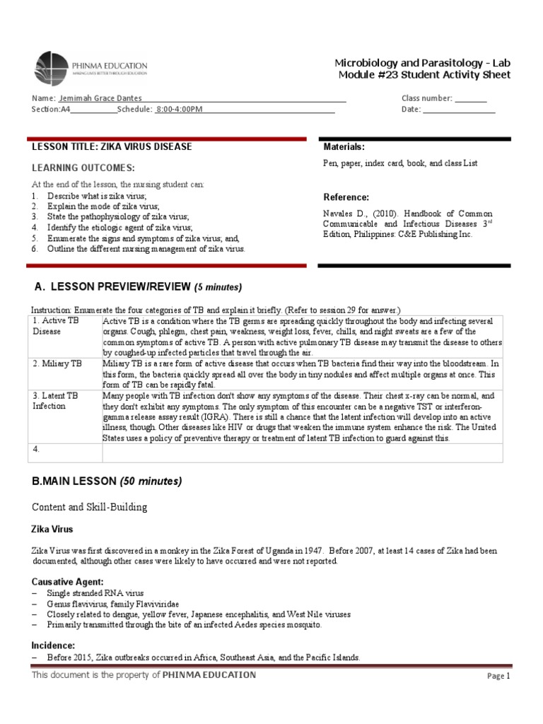 HES007 Lab Session #23 SAS | PDF | Zika Fever | Zika Virus