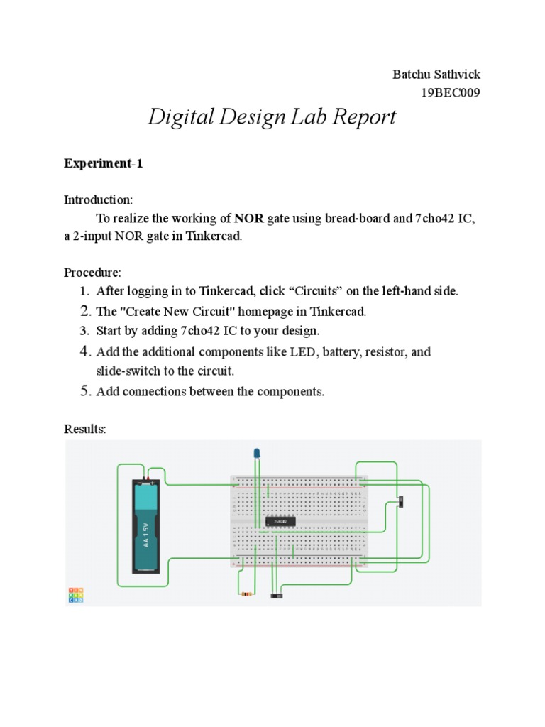 Digital Design Lab Report | PDF | Digital Electronics | Electronic Circuits