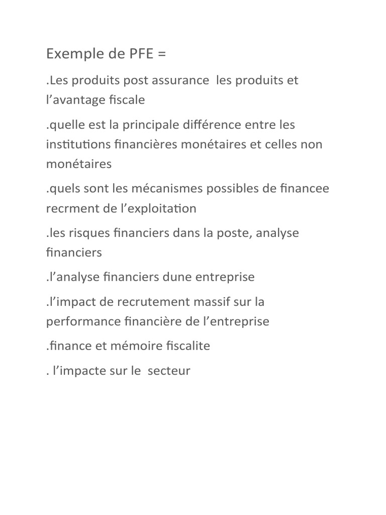Exemple de PFE | PDF | Évolution de carrière | Affaires