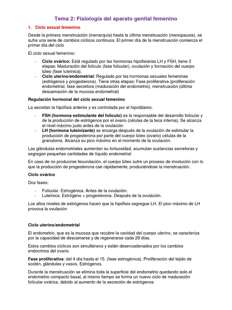 Citología Ginecológica Tema 2 R | PDF | Ciclo menstrual | Ovario