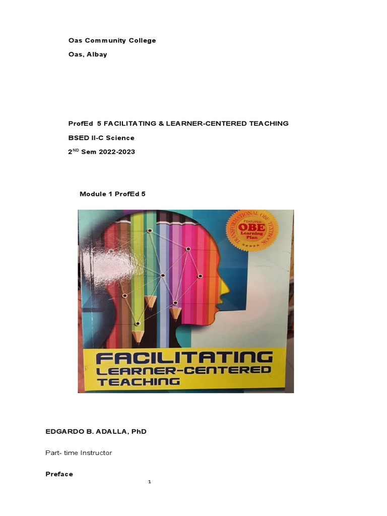 Module 1 Facilitating Learner - Centered Teaching | PDF ...