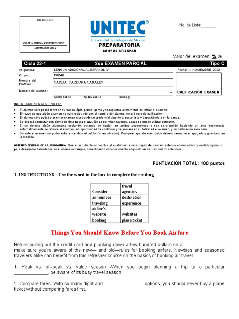 LAE EXAM C 4A 2nd Partial | PDF