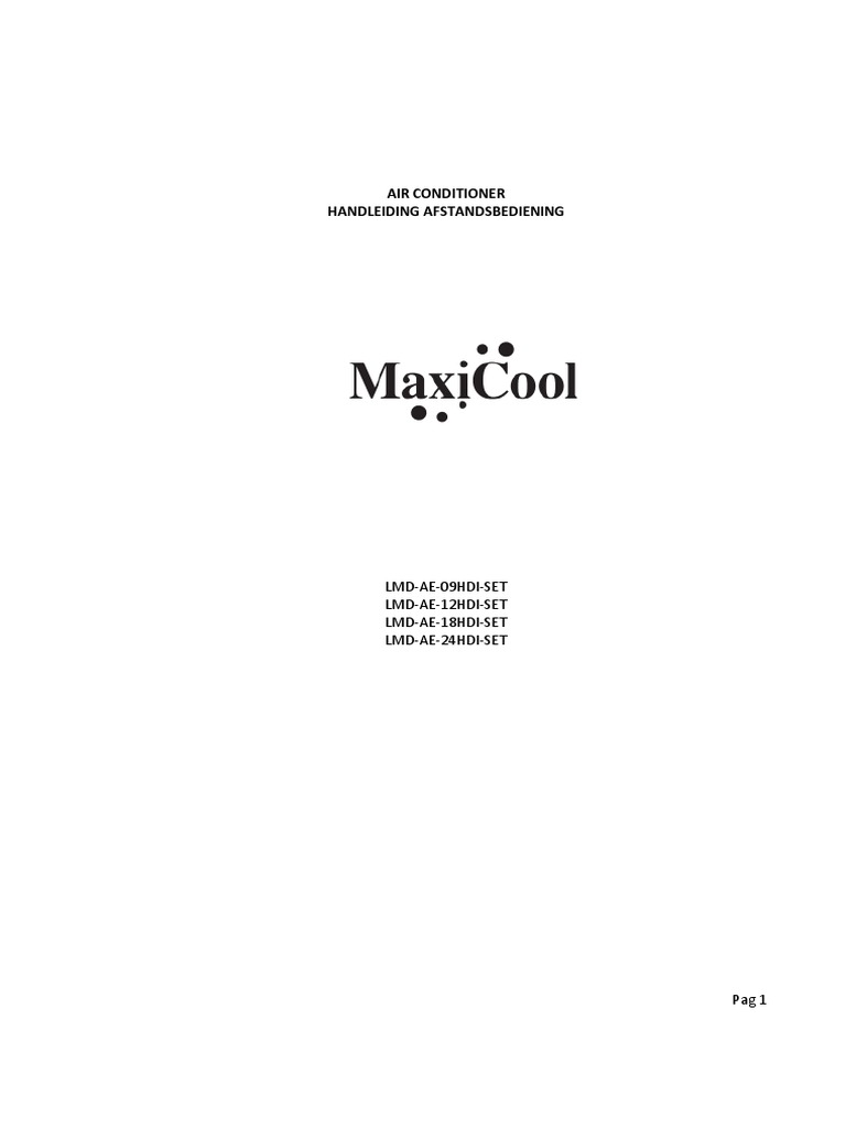 MaxiCool Manual NL | PDF