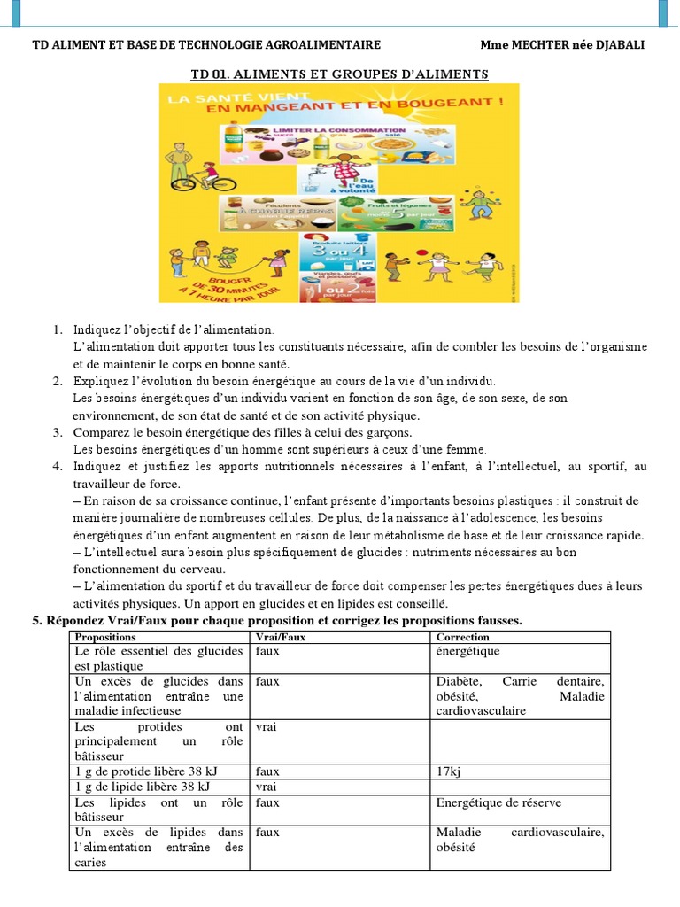 Bases de la nutrition et groupes alimentaires | PDF | Manger | Lait