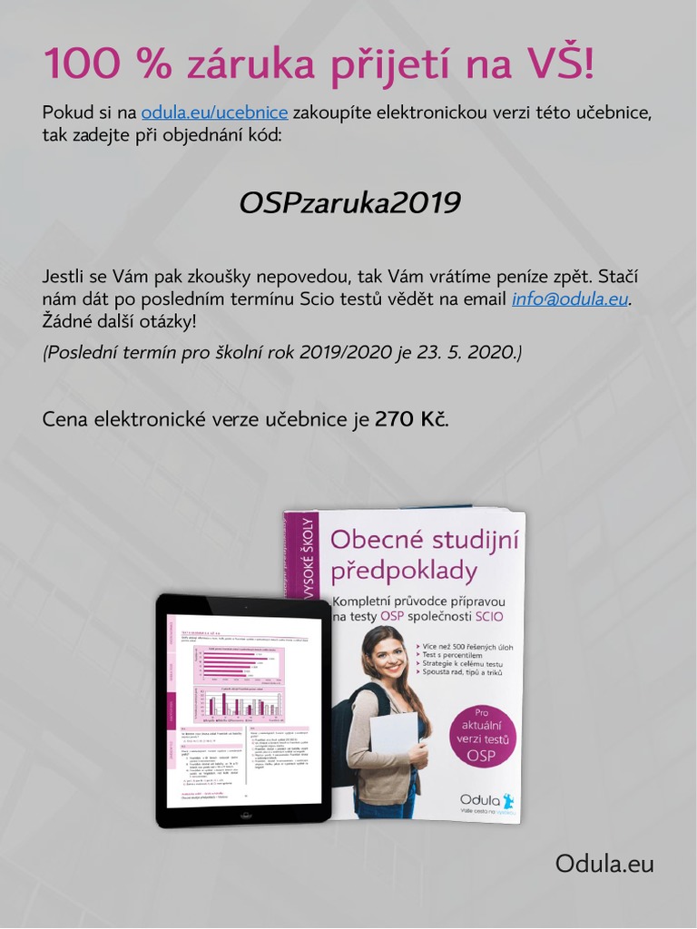 Cvičebnice Obecné Studijní Předpoklady Na Scio Testy | PDF