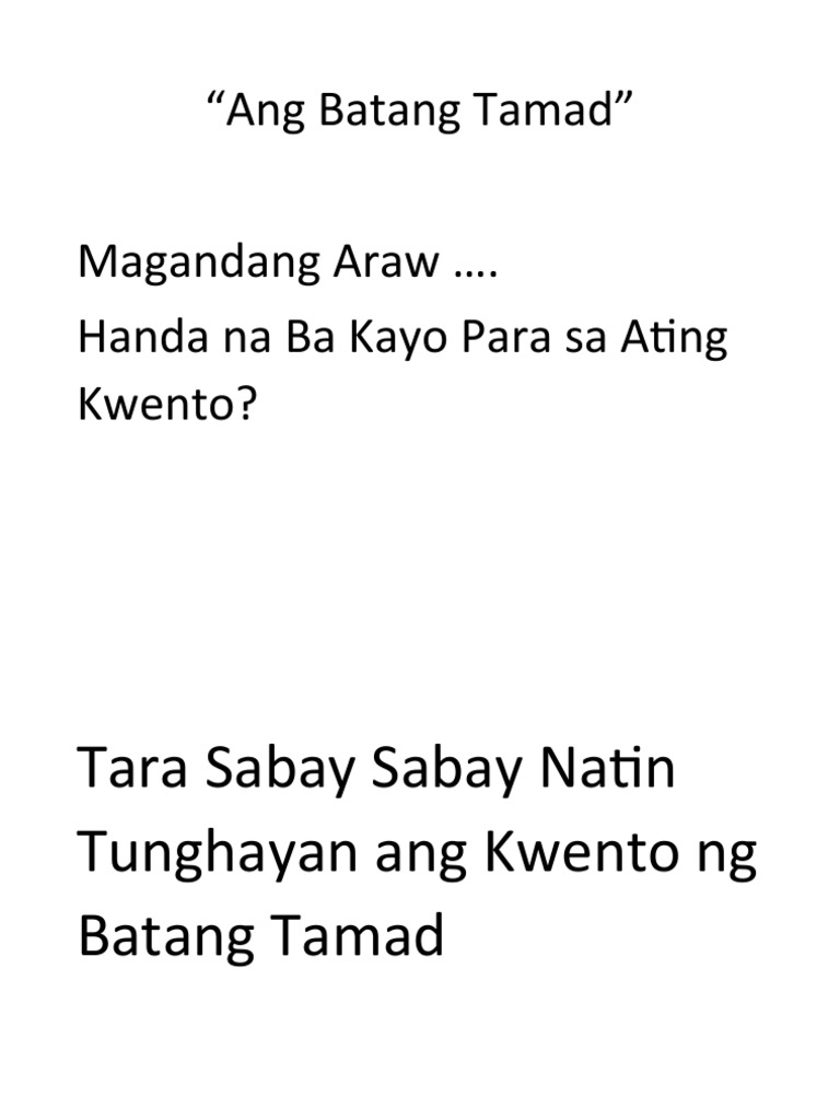 Ang Batang Tamad | PDF