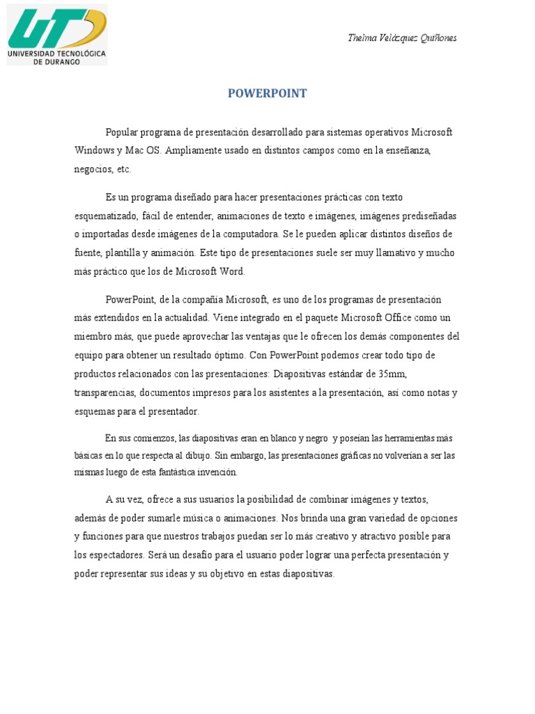 Velazquez Thelma - POWERPOINT | PDF | Microsoft PowerPoint | Software ...