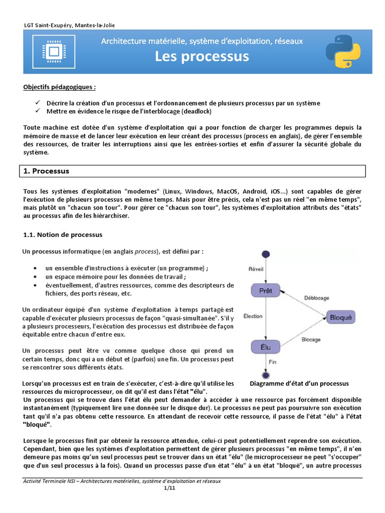 Comprendre les processus en informatique | PDF | Système d'exploitation ...
