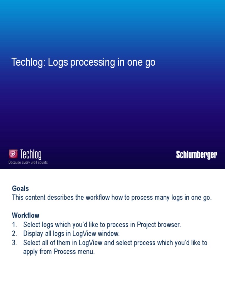 Techlog - Logs Processing in One Go - 6564391 - 02 | PDF