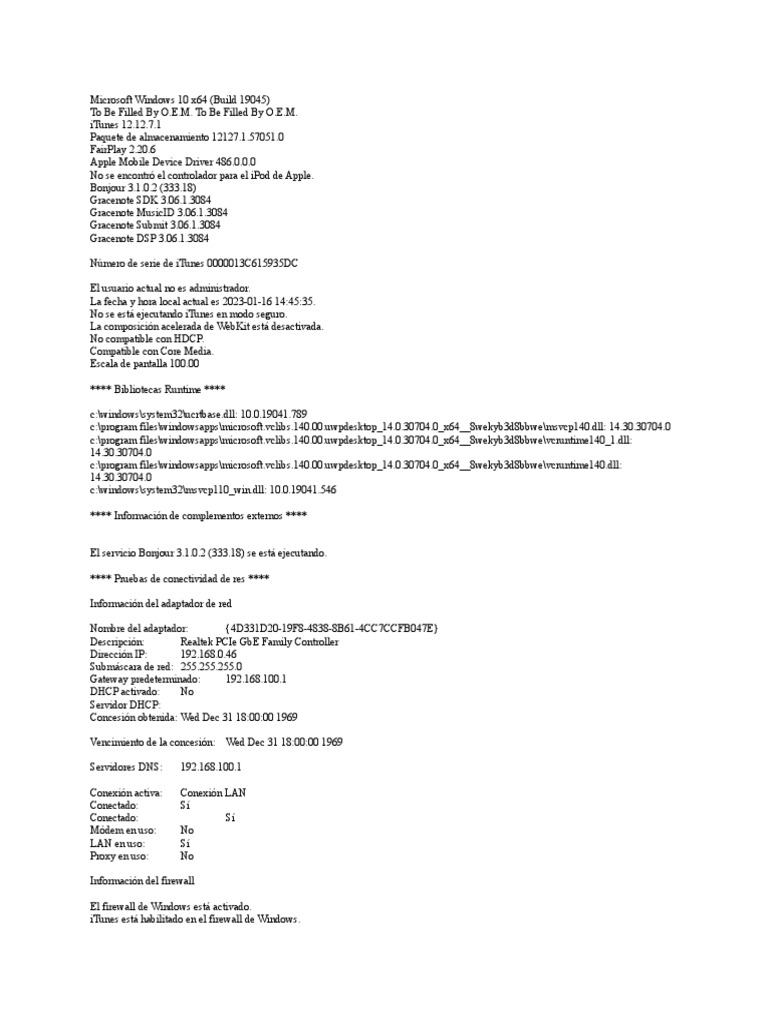 Informe técnico de configuración e información de iTunes | PDF | Yo sintoniza | Cortafuegos ...