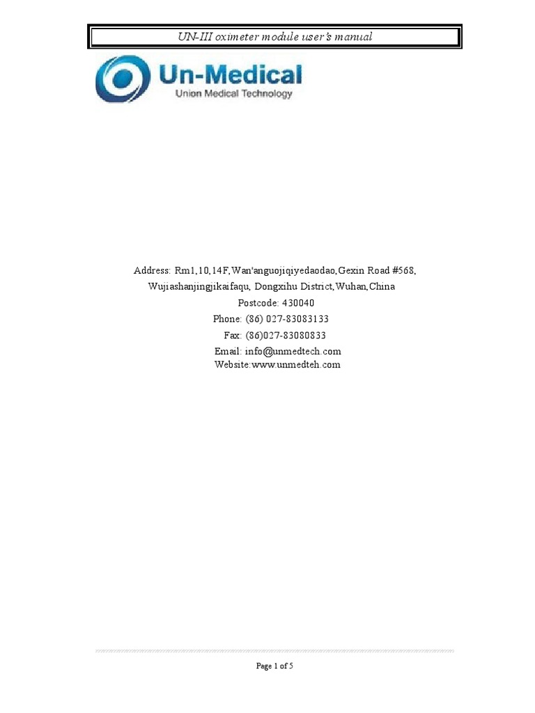 UN-III SPO2 Module | Download Free PDF | Computing | Computer Data