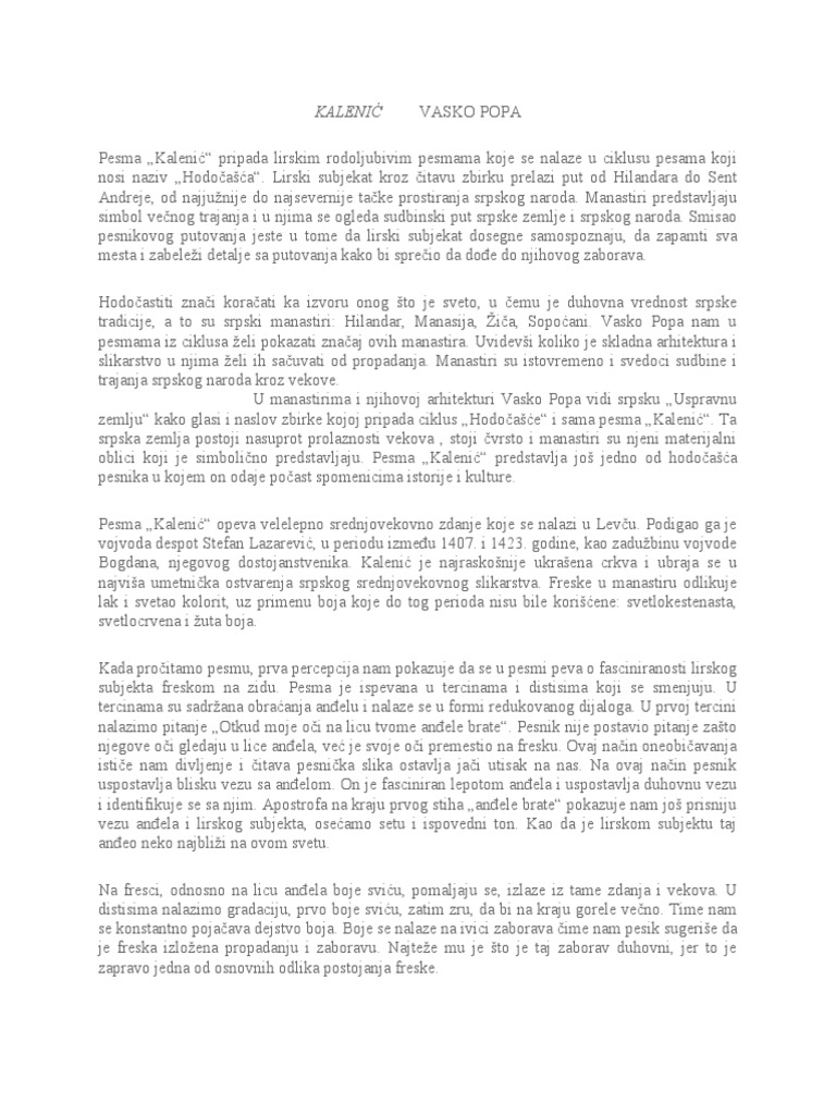 Kalenić Vasko Popa | PDF