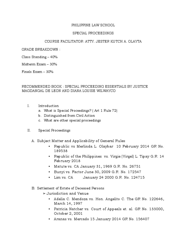 Spec Pro Course Syllabus | PDF | Probate | Public Law Spec Pro Course Syllabus | PDF | Probate | Public Law