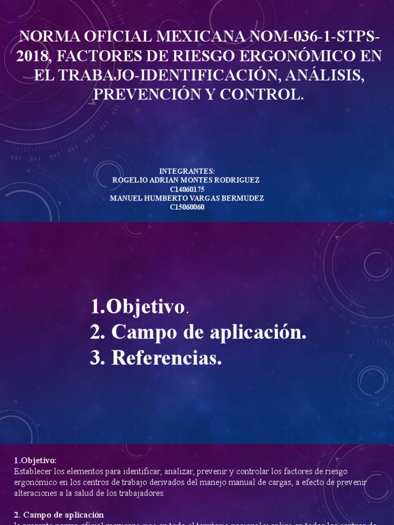 Norma Oficial Mexicana Nom-036-1-Stps-2018, Factores de Riesgo | PDF ...