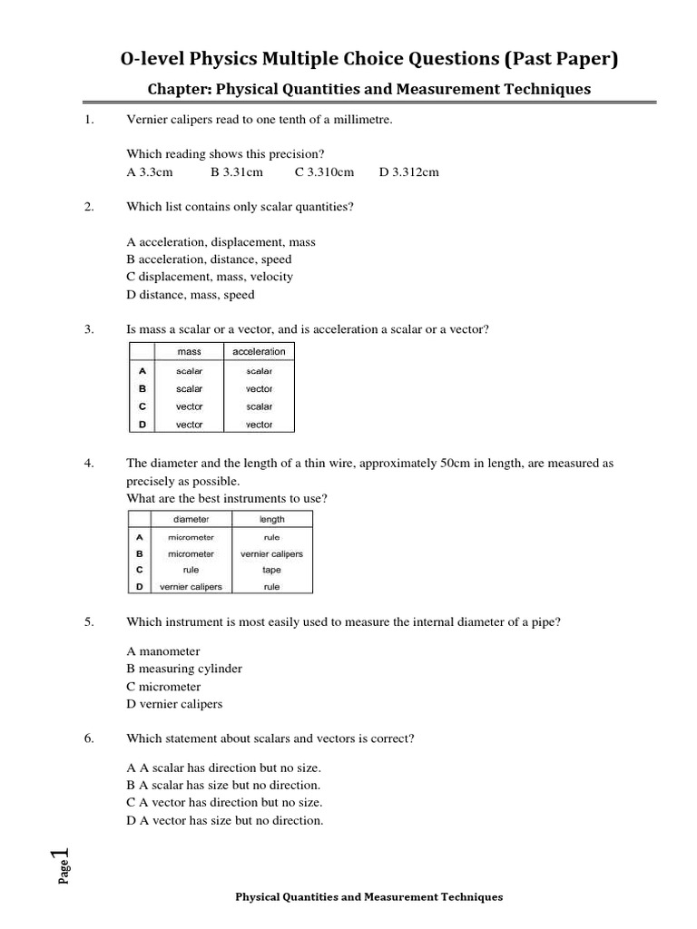 1.1 Physical Quantities and Measurement Techniques-P1 | PDF | Force ...