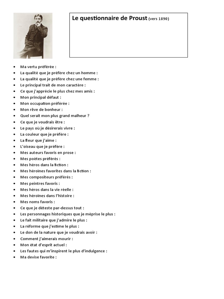 2 Questionnaire de Proust | PDF