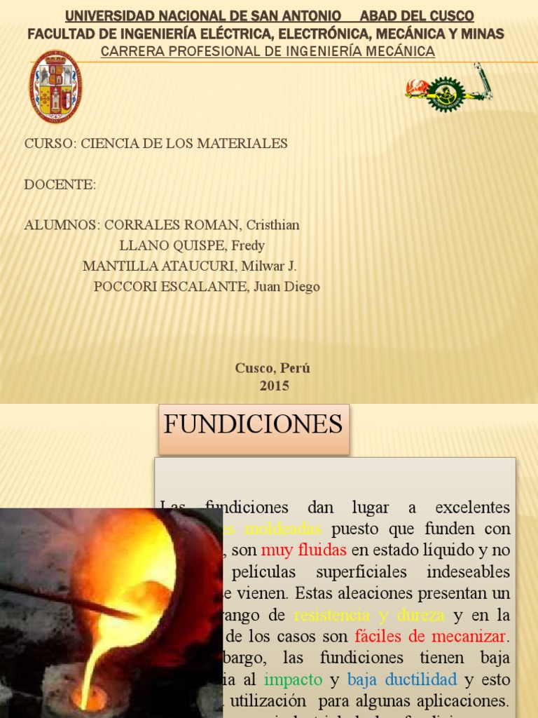 Tema Fundiciones | PDF | Hierro fundido | Hierro