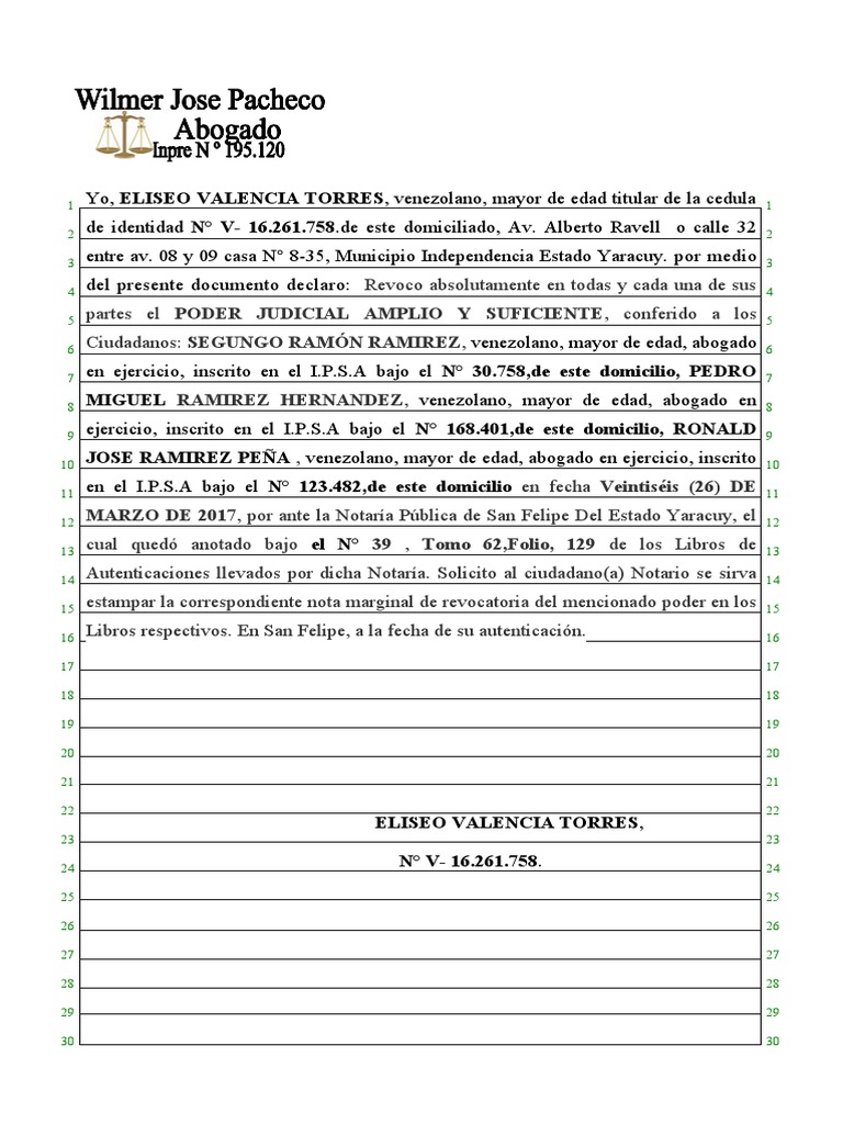 Revocacion de Poder Eliceo | PDF