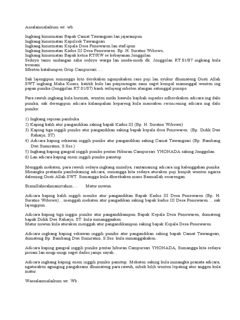 Susunan Acara Peringatan HUT RI | PDF