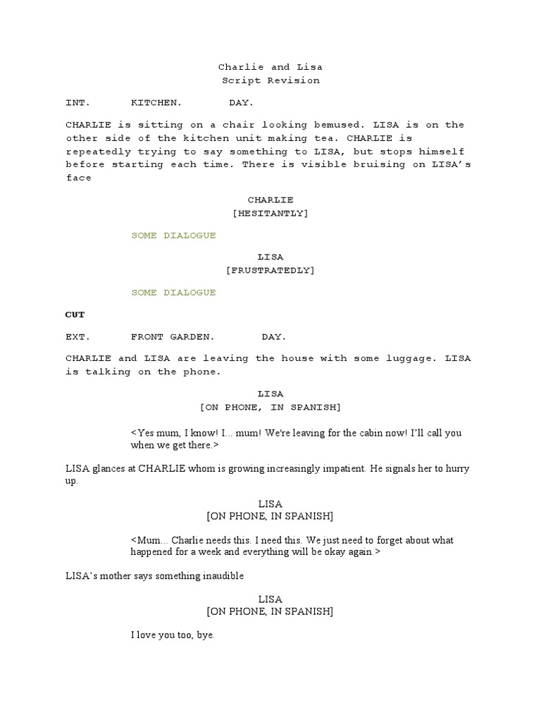 Charlie and Lisa Script Final v2 Use This One | PDF