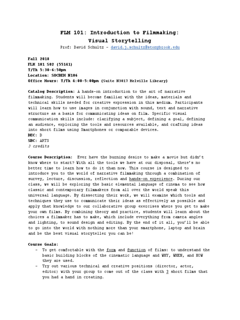 flm101 02 Fall 2018 Syllabus | PDF | I Phone | Narrative
