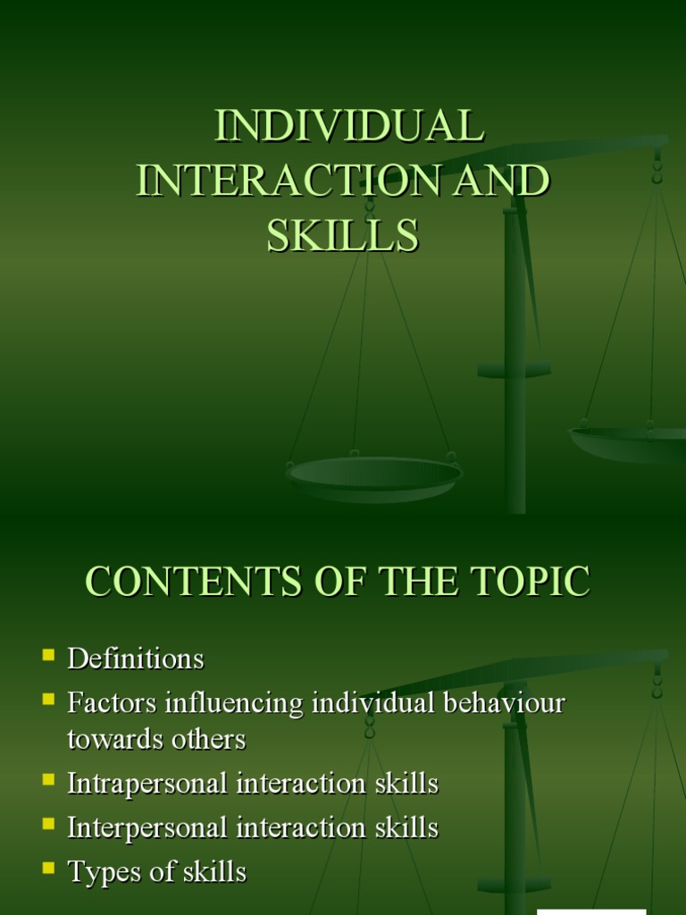 6) Individual Interaction | PDF | Interpersonal Relationships ...