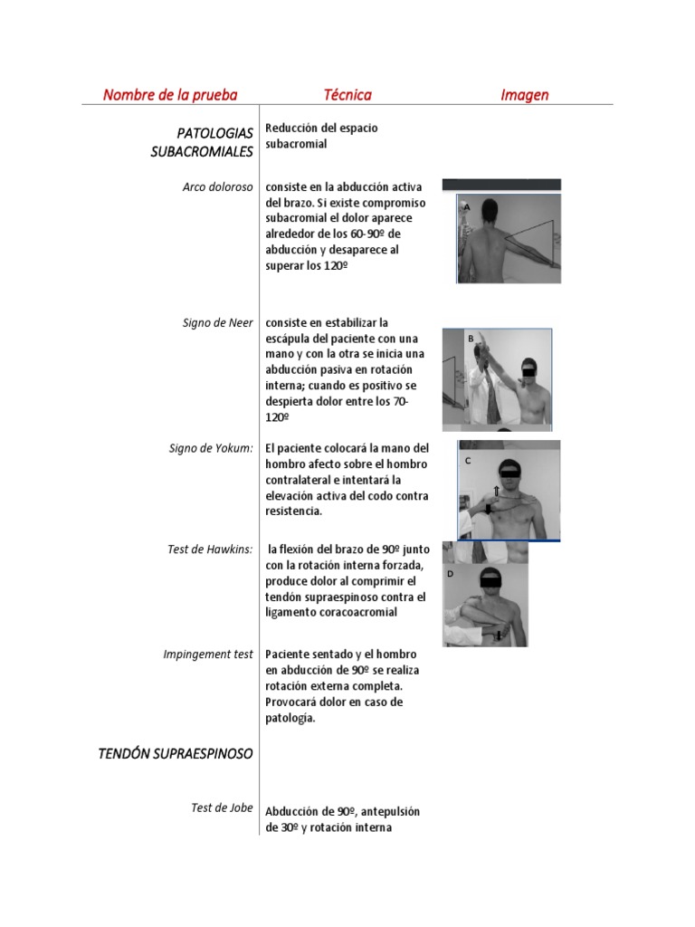 Pruebas Ortopedicas Cintura Escapular | PDF | Hombro | Codo
