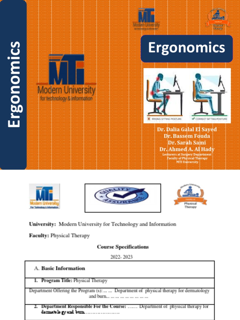 Ergonomics Course Overview for PT Students | PDF | Human Factors And ...