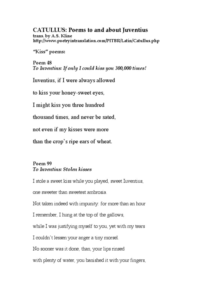 CATULLUS - Poems To and About Juventius | PDF