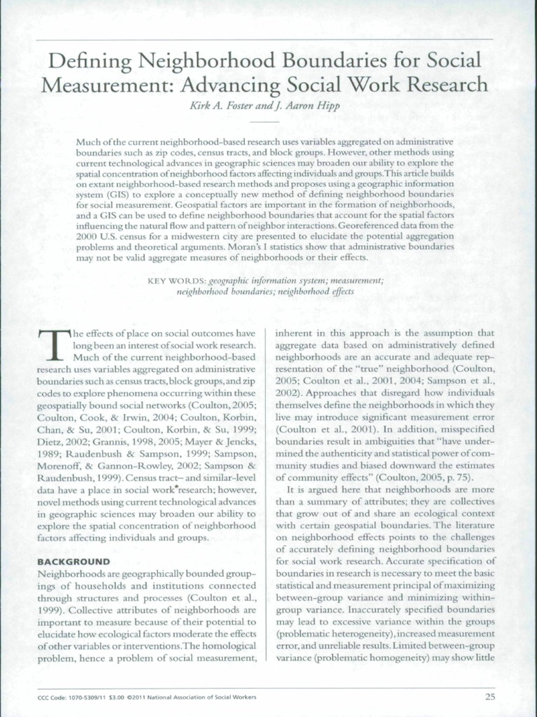 Defining Neighborhood Boundaries For Social | PDF | Geographic ...