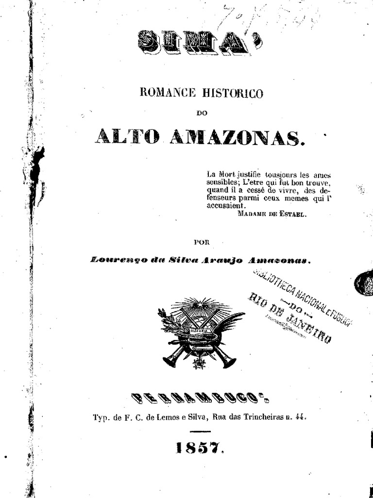 Simá Romance Histórico Do Alto Do Amazonas Por Lourenço Da Silva | PDF ...
