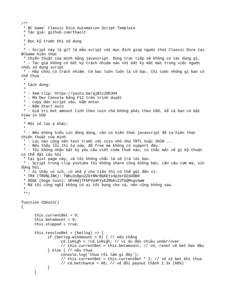 Classic-Dice Bcgame | PDF