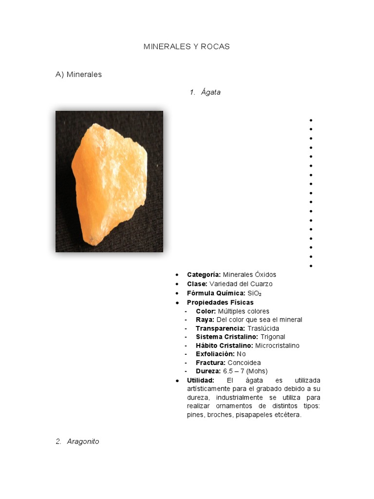 GEOLOGÍA - Informe Rocas y Minerales | PDF | Minerales | Roca ígnea