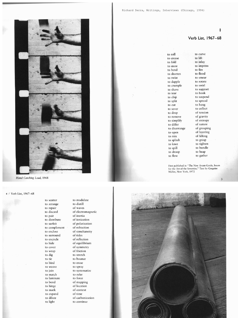 Verb List -- Richard Serra