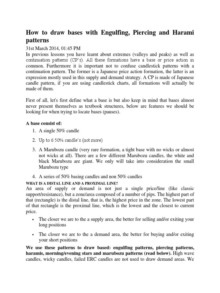 How To Draw Bases With Engulfing, Piercing and Harami Patterns | PDF | Financial Markets