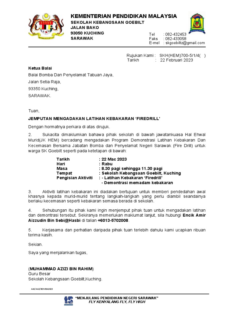 Surat Bomba (Tabuan Jaya) Mac 2023 | PDF