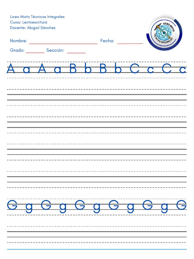 U1 Caligrafía, Tercero Básico | PDF