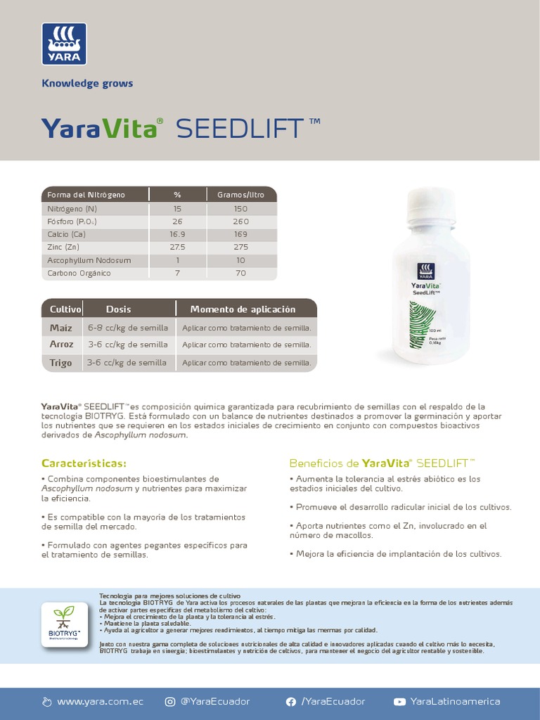 YaraVita SEEDLIFT | PDF | Nutrientes | Agricultura