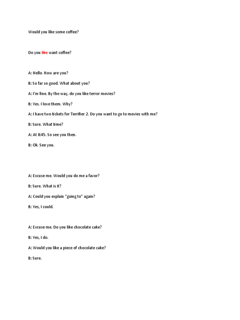Coffee Invitation Dialogue | PDF