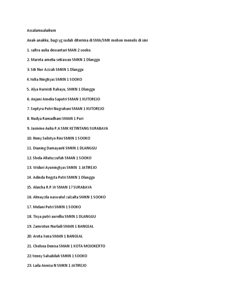 Daftar Siswa Pdf